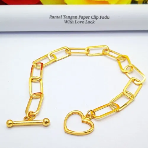 RANTAI TANGAN PAPER CLIP EMAS 916 TULEN | Lazada