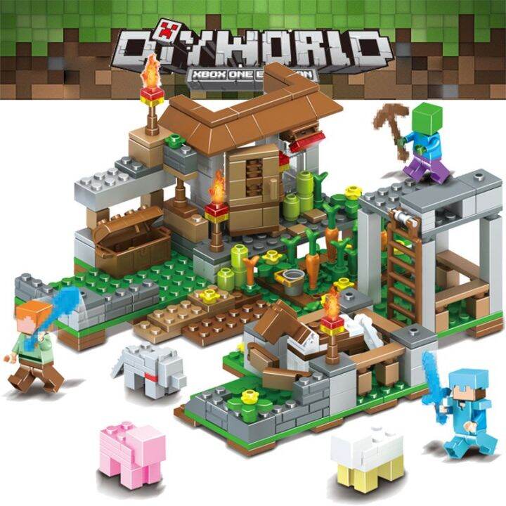 【Ready stock】4 In 1My World Bricks Minecraft Village บล็อคตัวต่อเลโก้ ...