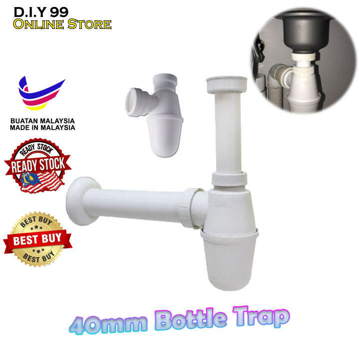 PVC Basin Bottle Trap 1-1/4" (32mm) / 1-1/2" (40mm) / Plastic Bottle ...