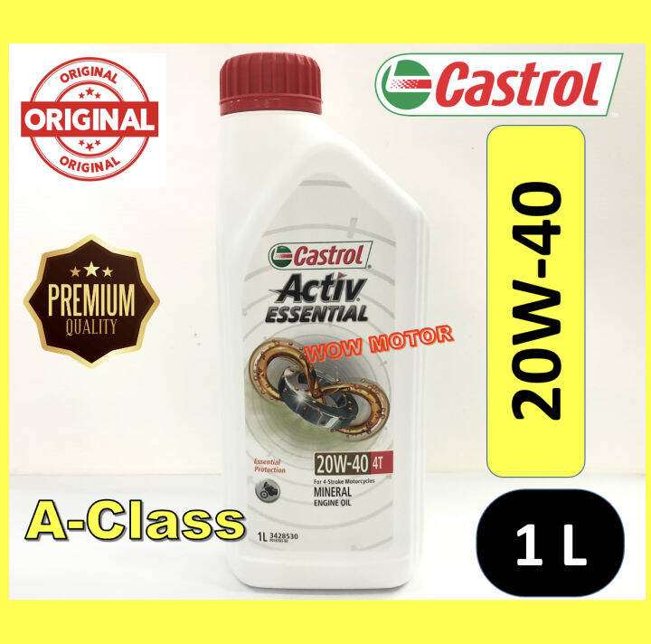 CASTROL ACTIV ESSENTIAL 4T 20W-40 MINERAL CASTROL ENGINE OIL MINYAK ...