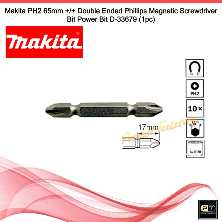 MAKITA PH2 65mm +/+ Double Ended Phillips Magnetic Screwdriver Bit ...