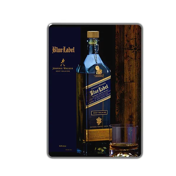Retro Blue Label Johnnie Walker Pub Bar Wall Poster Tavern Tin Sign ...