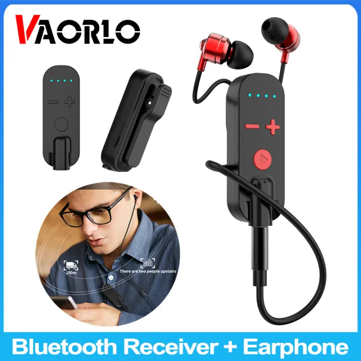 VAORLO Mini Wireless Earbuds Bluetooth Receiver + Wired Earphone Set In Ear Earphone Bluetooth ...