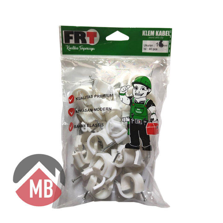 MB - Klem Kabel 16mm Putih / Kabel Clamp 16 mm / Paku Clam / Cable Clip ...