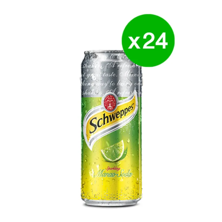 Schweppes Soft Drink Lemon Soda 330 ml x 24 cans.ชเวปส์ น้ำอัดลม มะนาว ...