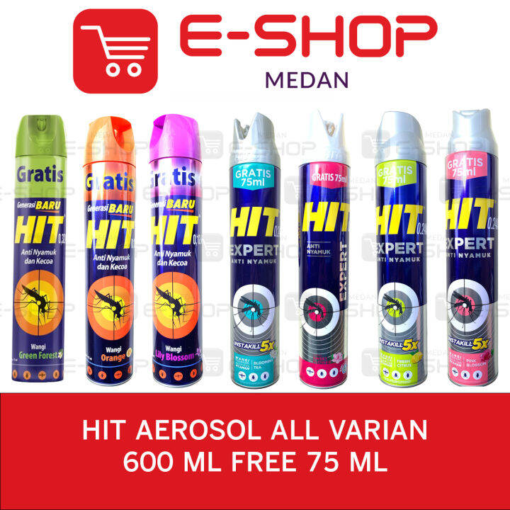 Hit Expert Aerosol 600ml Gratis 75ml Obat Nyamuk / Serangga dan kecoa ...