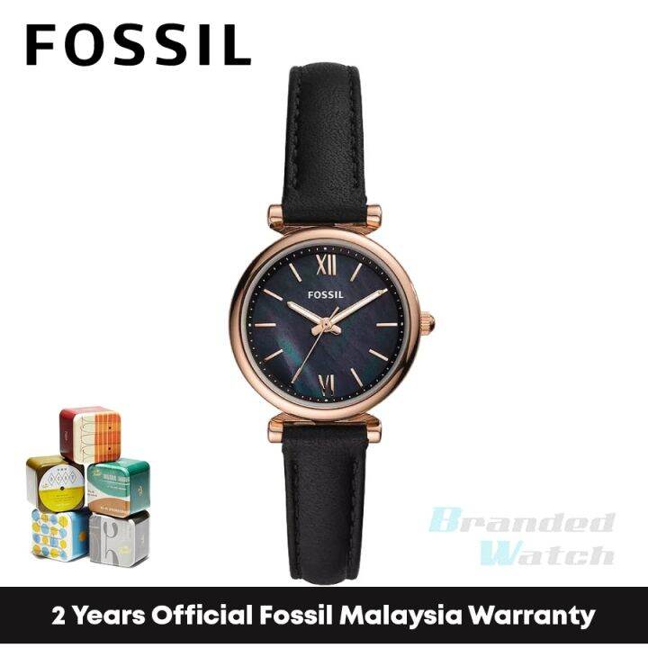 [Official Warranty] Fossil ES4700 Women's Carlie Mini Three-Hand Black ...