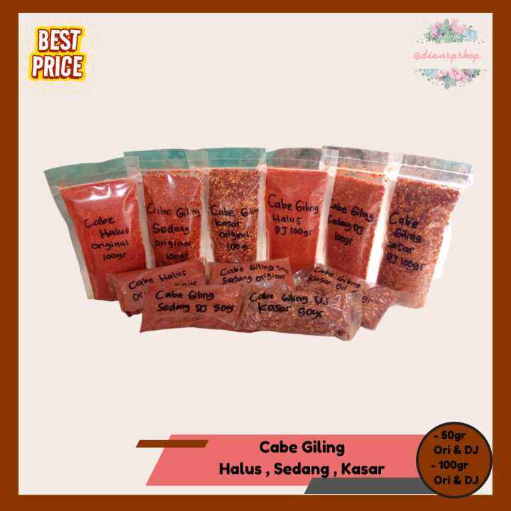 Cabe Giling 50gr & 100gr Untuk Aneka Makanan Kuah dan Kering Berbagai ...