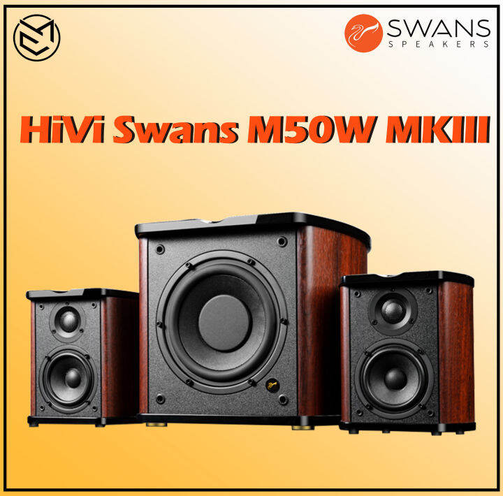 Hi Vi Swans M50W MKIII Powered 2.1 Bookshelf Speakers HiFi Music ...