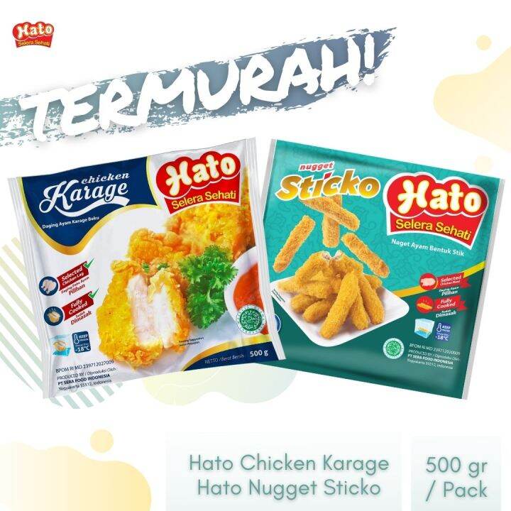 TERMURAH! HATO CHICKEN KARAGE 500GR & HATO NUGGET STICKO 500GR | Lazada ...