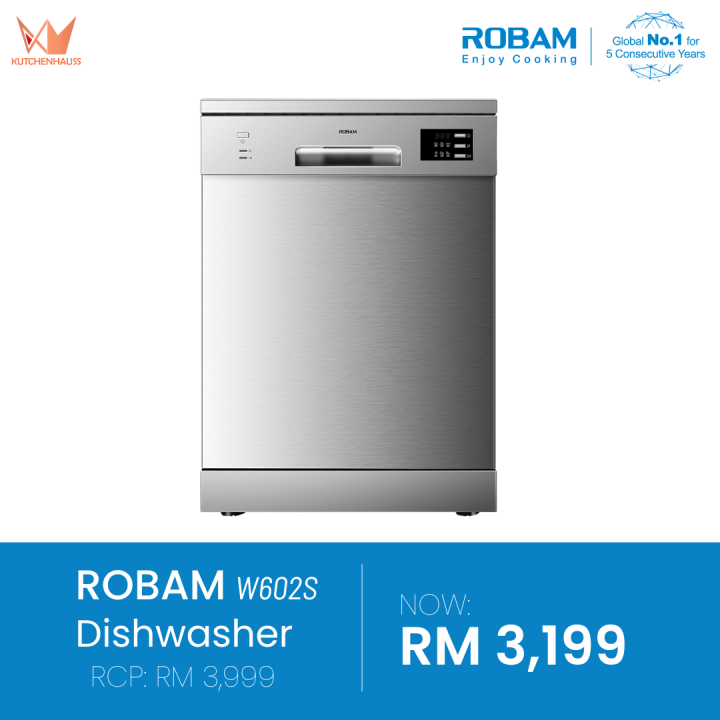 Robam 60cm Freestanding Dishwasher W602S/W602W (6 Washing Modes/12 ...