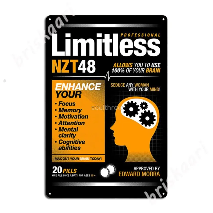 Limitless Pills - Nzt 48 (Original Version) Metal Signs Design Home pub ...