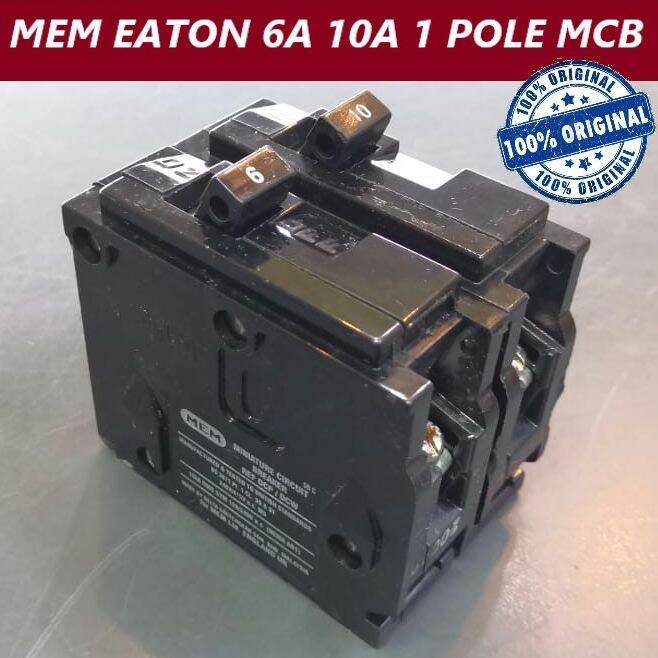 READY STOCK MEM EATON 6A 10A 1 Pole Plug-In MCB (Miniature Circuit ...