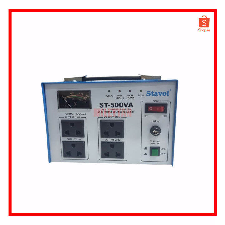 STAVOL AUTOMATIC VOLTAGE REGULATOR ST-500 500 WATTS SERVO WITH TIME ...