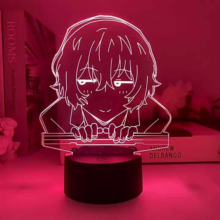 อะนิเมะยอดนิยม Bungou Stray Dogs อะคริลิค3D Night Light Dazai Osamu ...