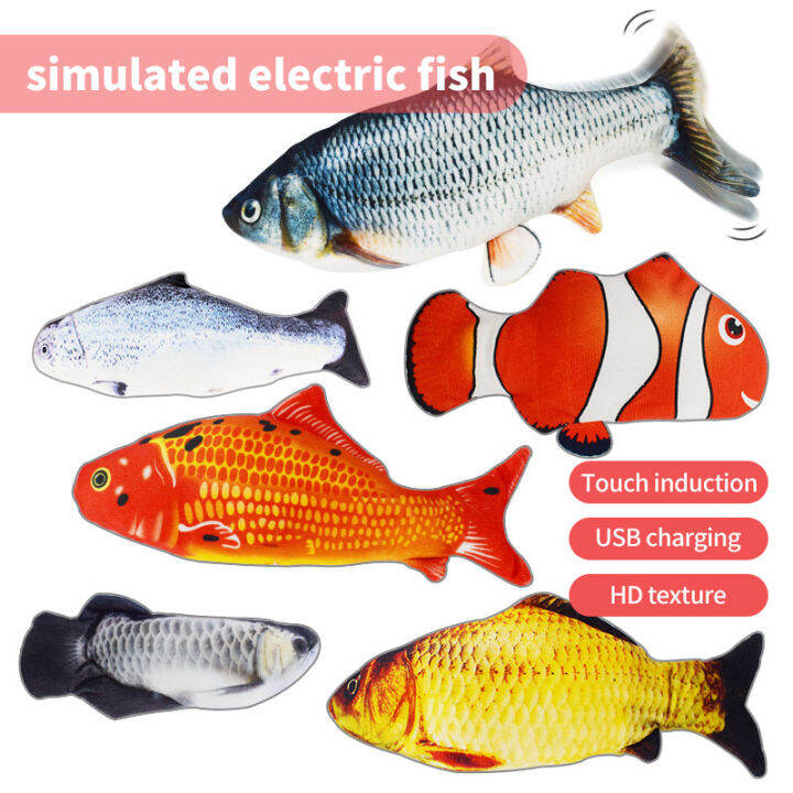 【COD】USB Electric Charging Simulation Fish Cat Pet Interactive Cat Toys ...