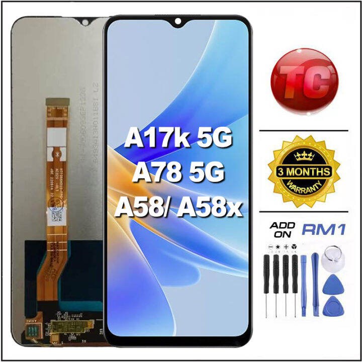 LCD OPPO A78 5G CPH2483 / A17k 5G / A58 / A58x Compatible For Original ...