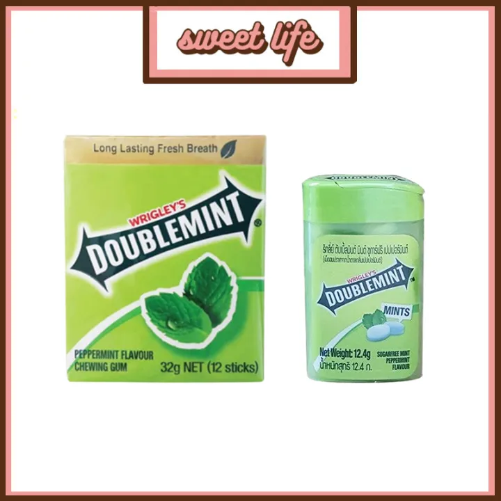 12.4G / 32G WRIGLEY'S DOUBLEMINT PEPPERMINT FLAVOUR CHEWING GUM SUGAR FREE GULA | Lazada