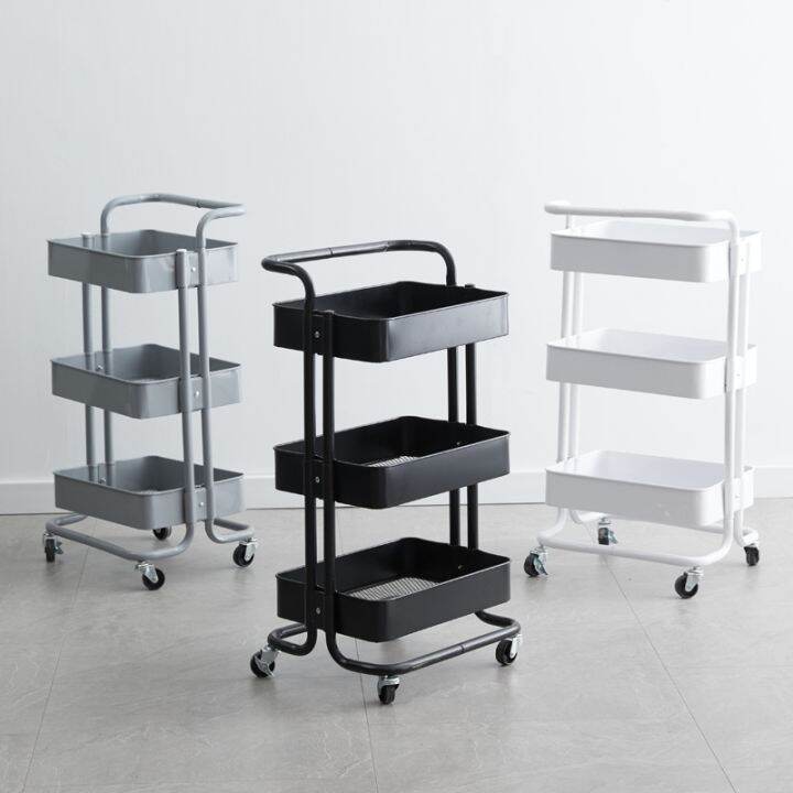 3 layer steel rack shelf storage trolley cart | Lazada PH