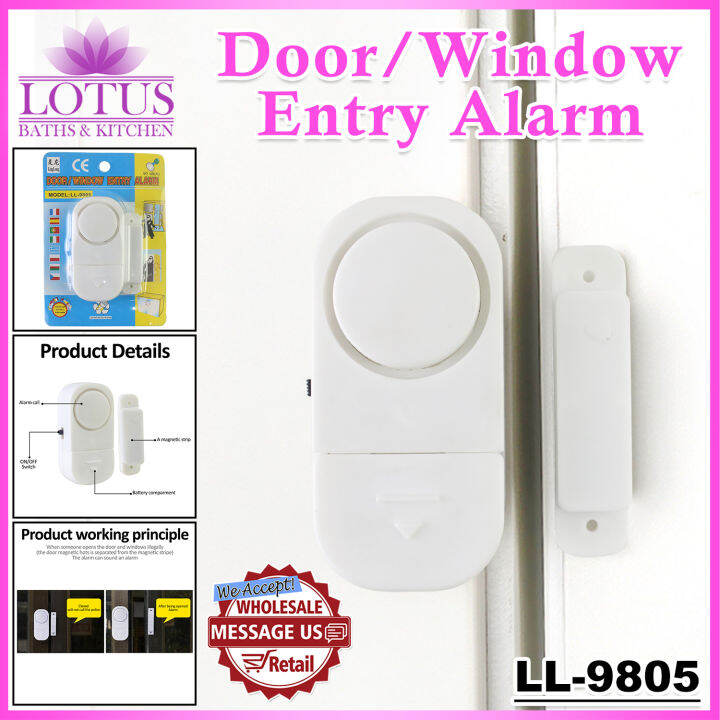 Lotus Baths LL-9805 Wireless Door and Window Entry Alarm Burglar Alarm ...