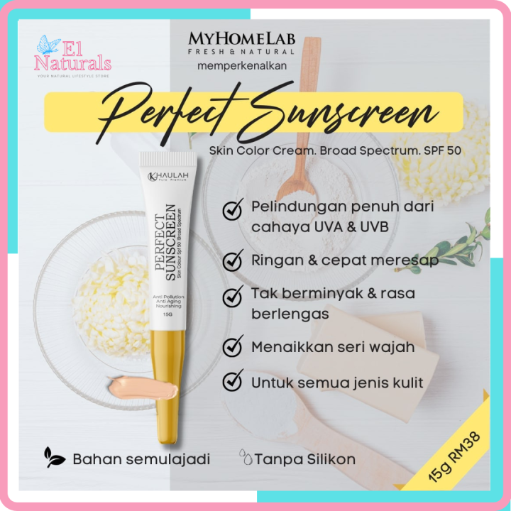 Khaulah Perfect Sunscreen Pure Premium (Water Based SPF50 Broad ...