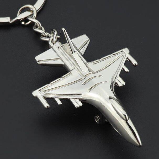 3D F-16 Fighting Falcon Keychains Polished Metal Plane Keyrings | Lazada
