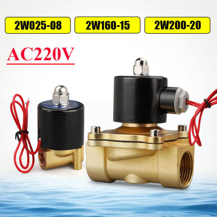 1/4 1/2 3/4 " AC 220V Electric Solenoid Valve Normally Closed Valve Brass for Water Air Diesel ...
