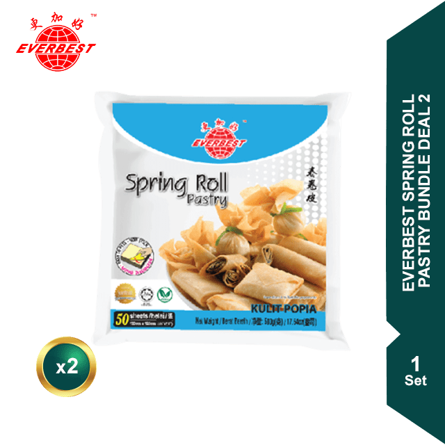 Everbest Spring Roll Pastry 春卷皮 (8.5" x 8.5") 500g X 2 Packs [KL ...