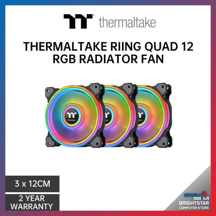 Thermaltake Riing Quad 12 RGB Cooling Fan 3 Fan Pack CL-F088-PL12SW-A ...