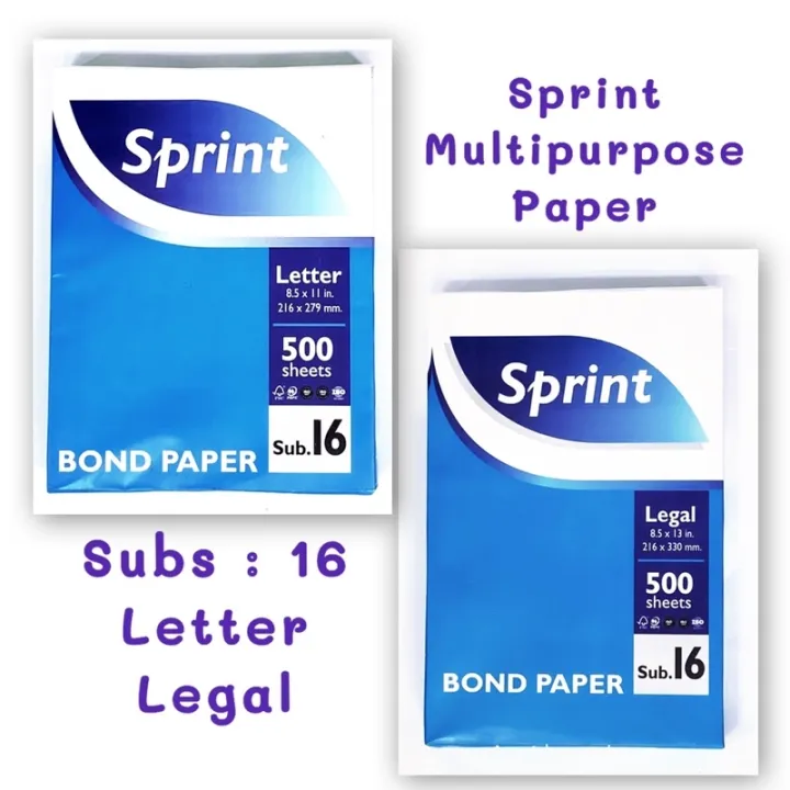 Sprint Bond Paper subs shortlong 5 sheets | Lazada PH