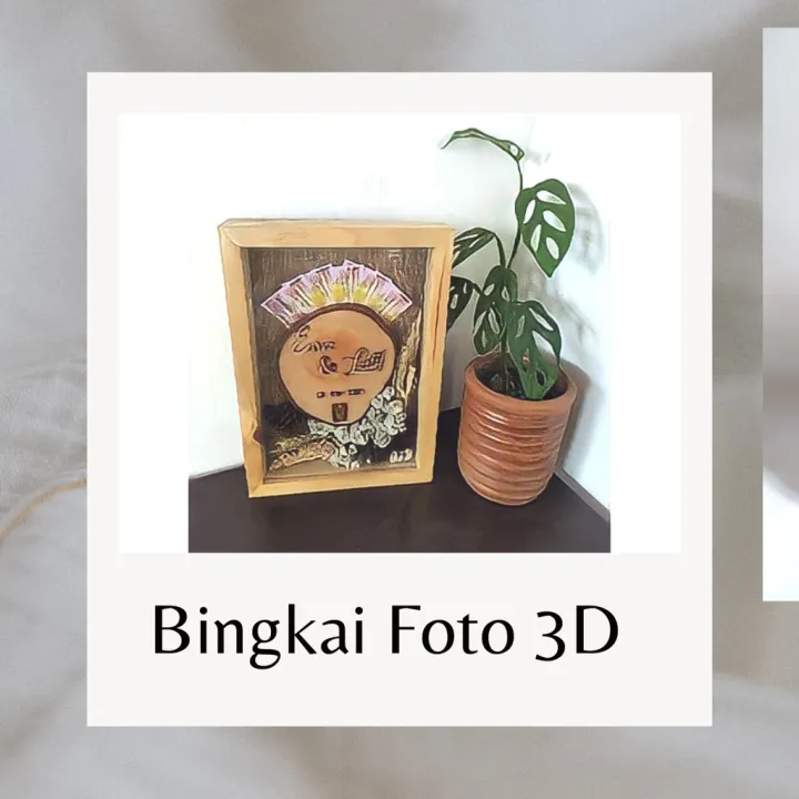 Bingkai foto 3D Pajangan Dinding Frame Foto Pigura Mahar Pernikahan ...