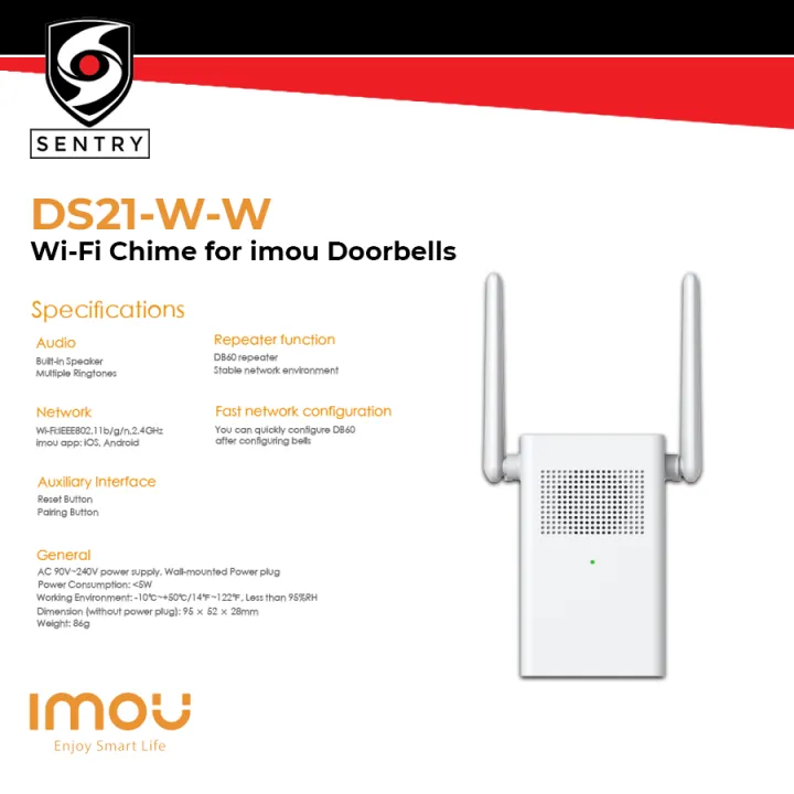 IMOU DS21-W-W Wi-Fi Chime for imou Doorbells | Lazada PH