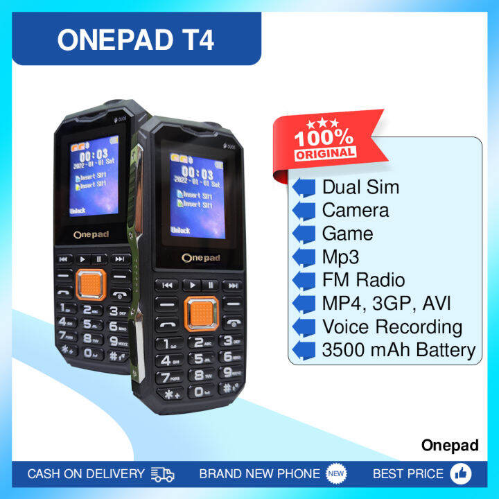 Onepad T4 Dual Sim Basic Phone Keypad Phone Military Phone 3500mAh ...