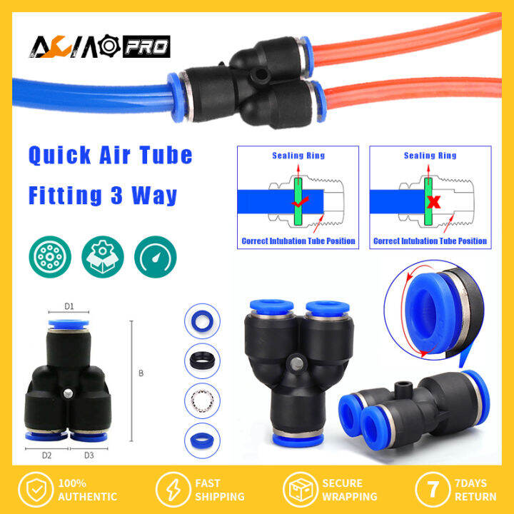 AumoPro 4mm 6mm 8mm 10mm 12mm 14mm 16mm Y Shape Air Pneumatic Fittings Plastic Connectors Quick ...