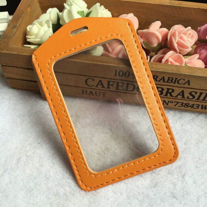 Badge Clear ID Card With Leather Color Lanyard Holes Border Case | Lazada