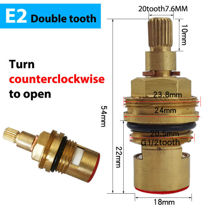 2 Pcs Faucet Cartridge 1/2" Water Mixer Inner Tap BSP Disc Valve ...