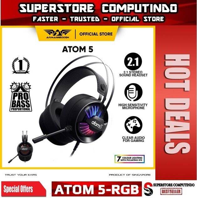 ARMAGGEDDON ATOM 5 - 2.1 HEADSET GAMING [ 7 COLOUR LIGHTING ] | Lazada ...