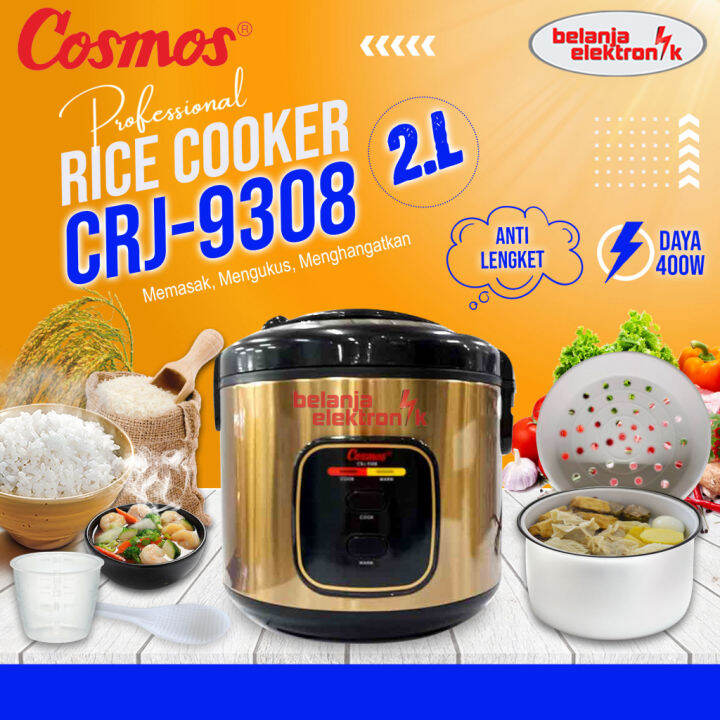 COSMOS MAGIC COM RICE COOKER STAINLESS STEEL 2 LITER CRJ-9308 | Lazada ...
