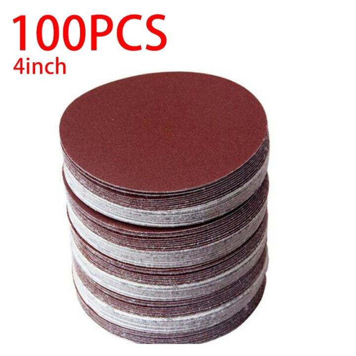 100pcs 4 inch Round Velcro Sandpaper Disk Abrasive Polish Pad Plate ...