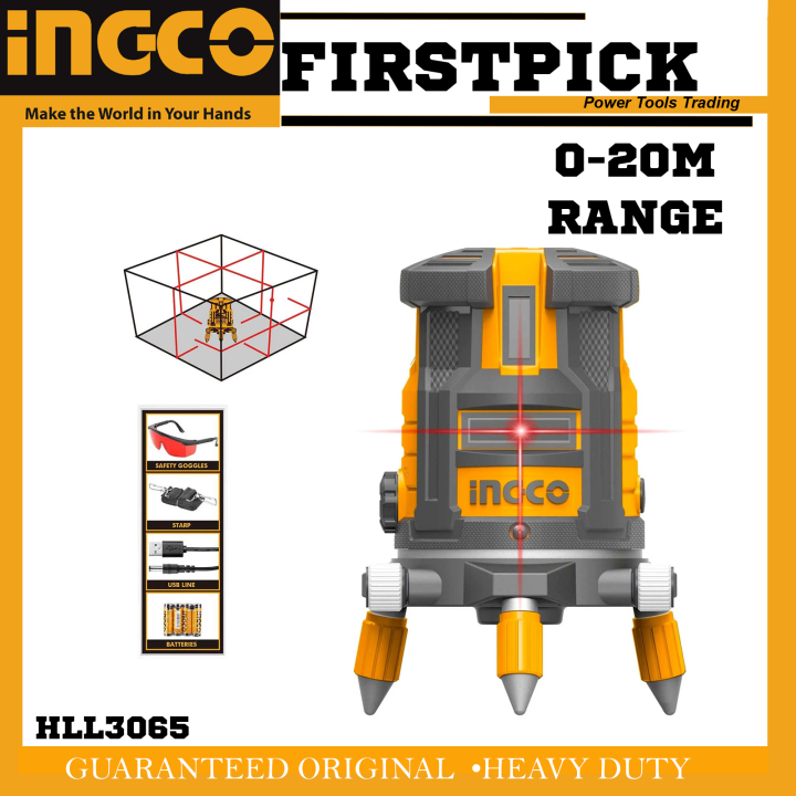 Ingco HLL306505 Self-Leveling Line Laser Red Laser Beam 0~20m IPT ...