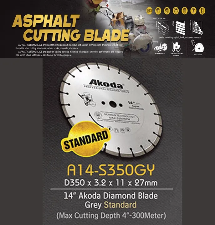 Akoda 12 Inch / 14 Inch (Wet Cut) Grey Diamond Cutting Blade (Standard ...