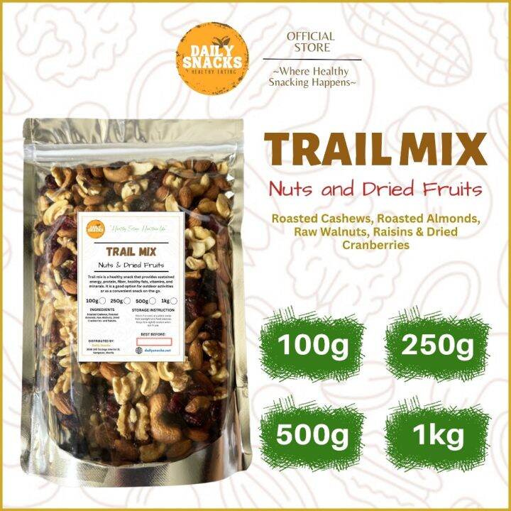 TRAIL MIX Nuts and Dried Fruits 100g 250g 500g 1kg | Lazada PH