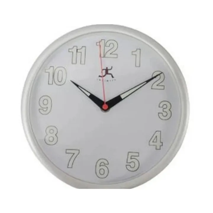Infinity Instruments Wall Clock Glow In The Dark Silver | Lazada PH