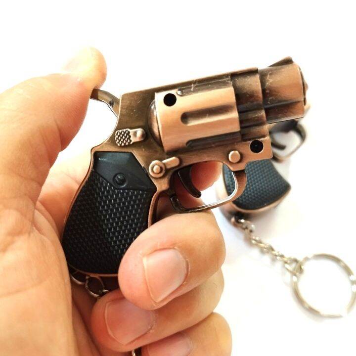 Creative MIni Magnum Revolver Pistol Gun Jet Flame Butane Gas Key Chain ...
