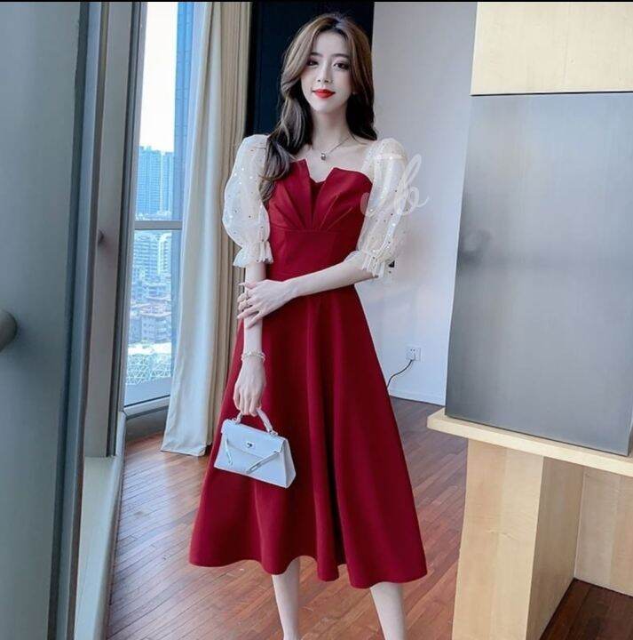 Dress Kimnana gilter dress natal dress imlek dress pesta size S M L XL ...