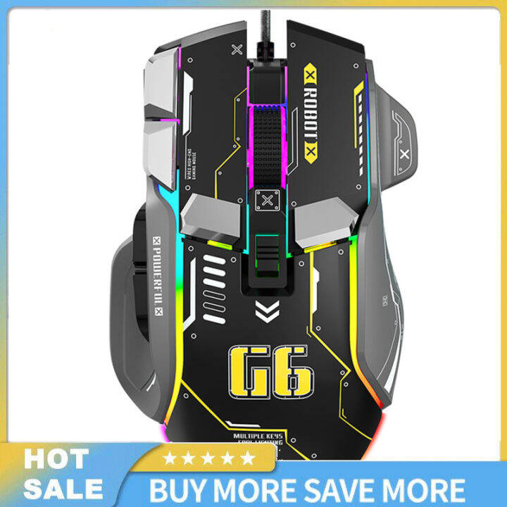 RGB Wired Gaming Mouse With 13 Lights RGB Backlit 12800 DPI Adjustable ...