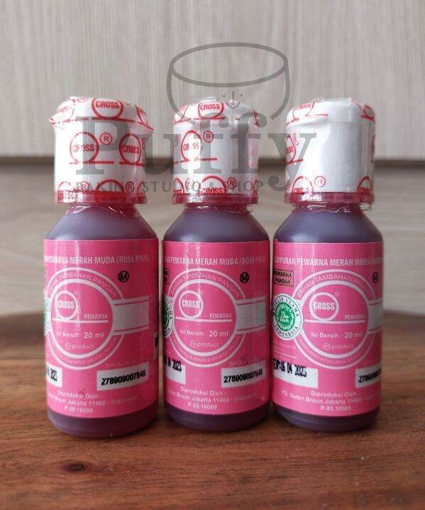 Cross Pewarna Makanan Merah Muda 20ml Campuran Pewarna Pangan Rose Pink ...