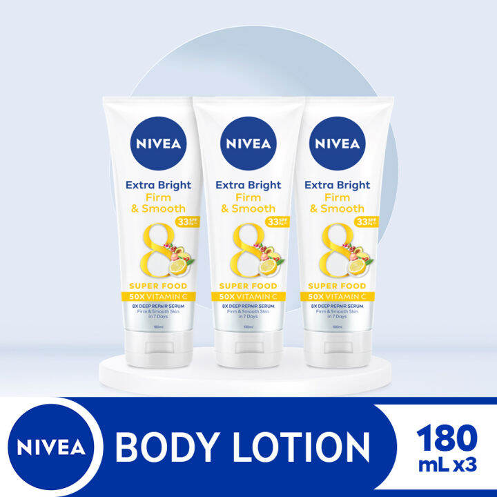 PACK OF 3 NIVEA Body Lotion Serum Extra Bright Firm and Smooth with SPF ...