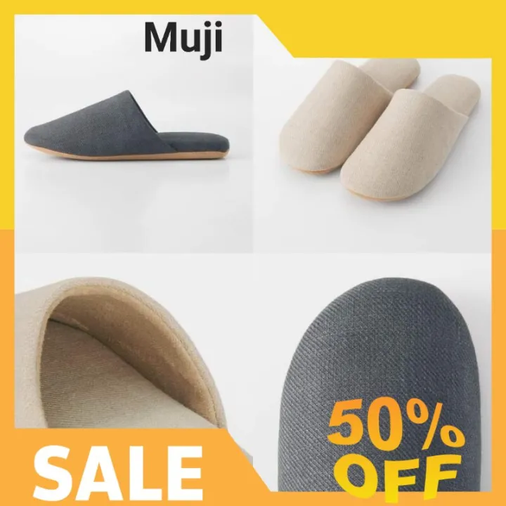 Muji รองเท้าแตะ MUJI Linen Soft Slippers รองเท้าแตะใส่ในบ้าน ผ้าลินิน ...