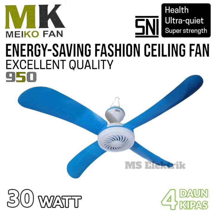 Hellyfan Helifan Minifan Ceiling 30W watt 4 baling Merk MEIKO SNI ...